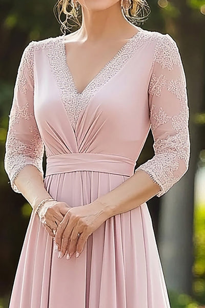 Berylove Women Pink Elegant Lace Chiffon Mother Of the Bride Dress with ...